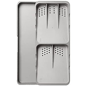 KAKUNM Expandable Utensil Organizer | Plastic Flatware Drawer Organizer, Flatware Drawer Tray for Silverware, Cutlery Holder With 6 Compartments Compact Storage Organization for Spoons Forks Knives