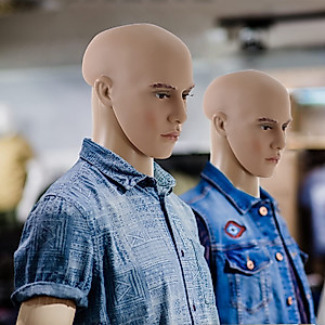 HCY Mannequin Body, Male Mannequin Full Body 73 inch Model Mannequin Stand Dress Form Sewing Dress Adjustable Dress Mannequin Clothing Form Mannequin Display Head Arm Rotation Metal Base