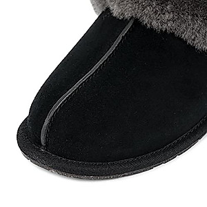 UGG Australia Women's Scuffette II Sheepskin Slipper Blk/Gry 9 Medium US