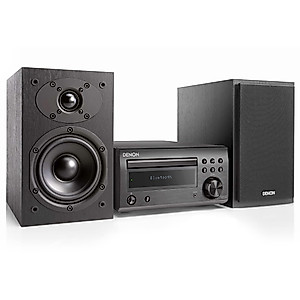 Denon D-M41 Home Theater Mini Amplifier and Bookshelf Speaker Pair - Compact HiFi Stereo System with CD, FM/AM Tuner and Wireless Bluetooth Music | Perfect for Small Rooms and Home Cinema