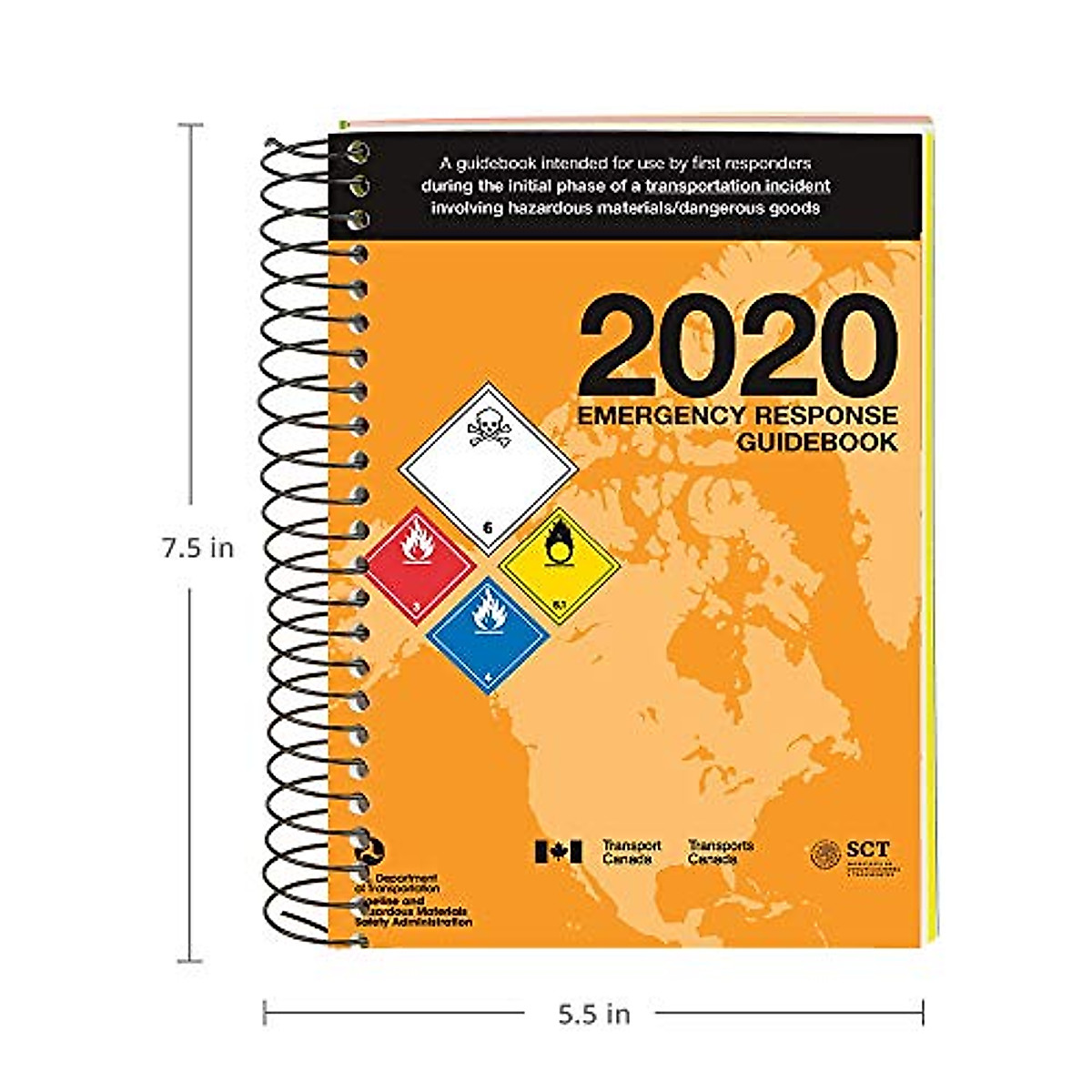 2020 Emergency Response Guidebook (ERG) - English - 5.5 inch x 7.5 inch (Standard Size),Spiral Bound - J.J.Keller and Associates - Helps Satisfy 49 CFR 172.602 DOT Requirement