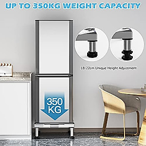 SEISSO Fridge Stand-Adjustable Dryer Stand with 4 Heavy Duty Feet Increase 7-8.6inch Height Max Load 770LB/350KG Base Stand for Washer Refrigerator Washing Machine Dryer