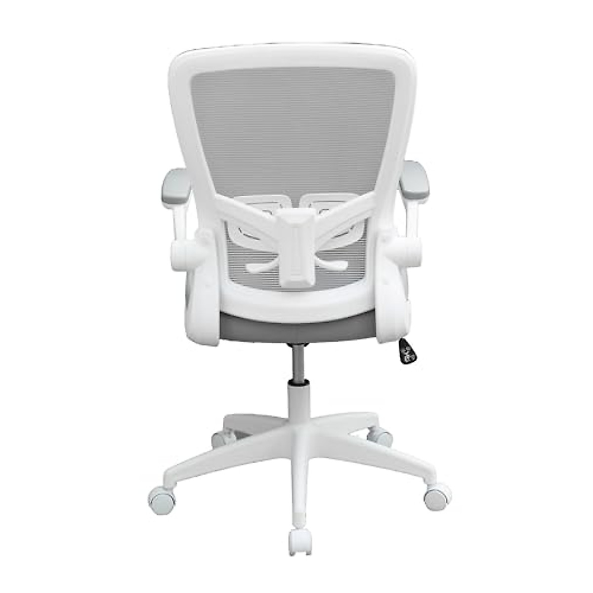 Boss Office Products Mesh Task Chair with Flip Up Arms, Grey/White