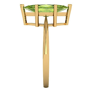 Clara Pucci 2.50 ct Marquise Cut Solitaire Natural Peridot Engagement Wedding Bridal Promise Anniversary Ring 18K Yellow Gold Size 3.5