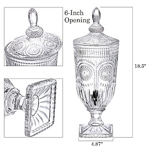 Kingrol 101 Ounces/3 Liters Beverage Dispenser with Lids, Vintage Drink Dispenser for Party, Wedding, Picnic - Wide Mouth, Leak Proof Spigot