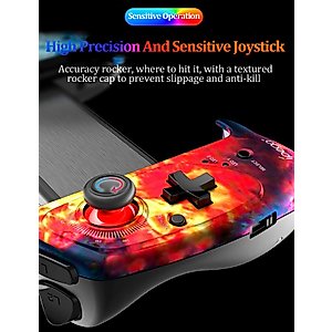 ipega-PG-9083B Wireless 5.0 Smart PUBG Mobile Game Controller Retractable Game Gamepad for iOS(iOS 11-13.3)/Android Mobile Smartphone Tablet (Red-Blue)