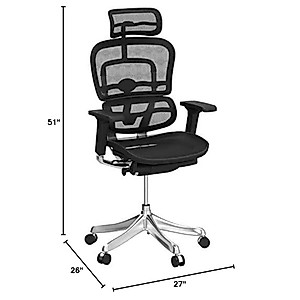 Eurotech Seating Ergo Elite High Back Chair, Black