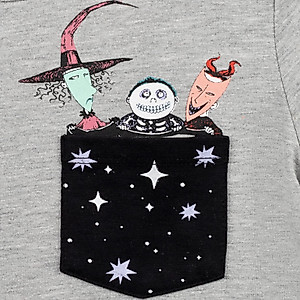 Disney Nightmare Before Christmas Jack Skellington Lock Shock and Barrel Zero Sally Big Girls T-Shirt Gray 14-16