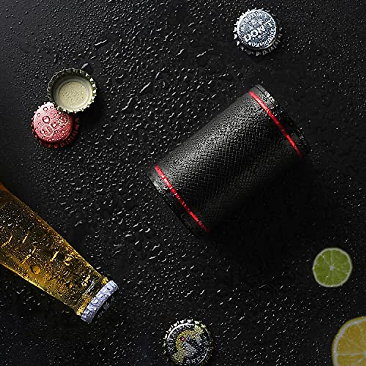 KITCHENDAO Automatic Beer Bottle Opener with Magnetic Cap Catcher - Push to Open - Keep the Cap Intact - Gift for Cap Collector Beer Lover Men Father Husband Boyfriend with Thank you Card(Red/Basic)