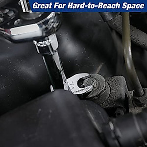 WORKPRO 3/8" Drive Crowfoot Wrench Set, 10-Piece SAE Crowfoot Wrench with Clip-on Organizer, 3/8”-1”, Great for Automotive Repair Work Hard-To-Reach Areas