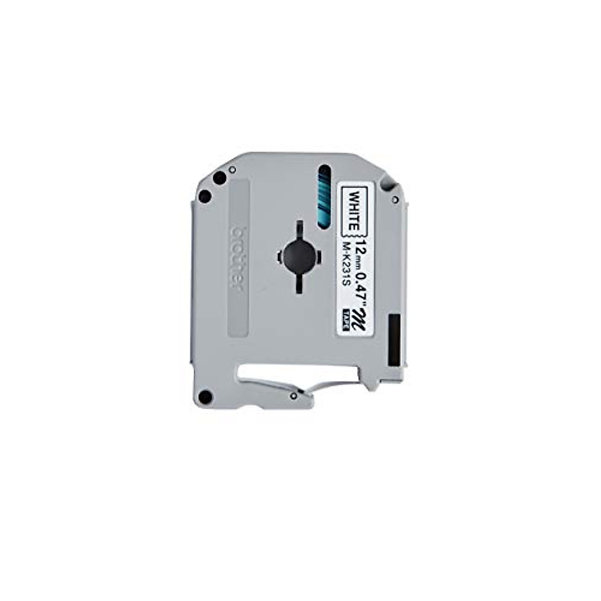 Brother M-K231SBZ Labelling Tape Cassette, Black on White, 12 mm (W) x 4 m (L), Brother Genuine Supplies