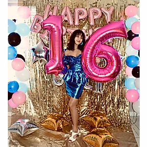 1 Balloon Number 40 Inch Hot Pink Party Decorations, One Balloon 1st Birthday, Huge Giant Balloons Foil Mylar Number Balloons For Wedding, Bridal Shower