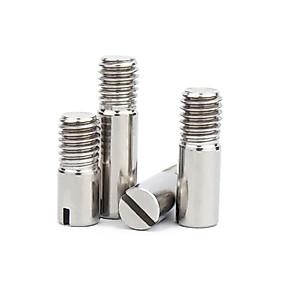 304 Stainless Steel Slotted Cylindrical Pin Dowel External Thread,M4,12mm (5PCS)