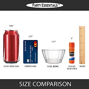 Party Essentials Deluxe/Elegance Quality Plastic 6-Ounce Fruit/Nut/Dessert Bowls, Clear, 20 Count