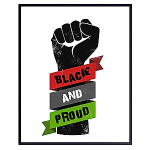 African American Wall Art - Black Art - African American Flag - Black Lives Matter Sign Poster - Black Pride - Black Culture - Civil Rights Afro American Wall Decor - Motivational Gift for Men, Women