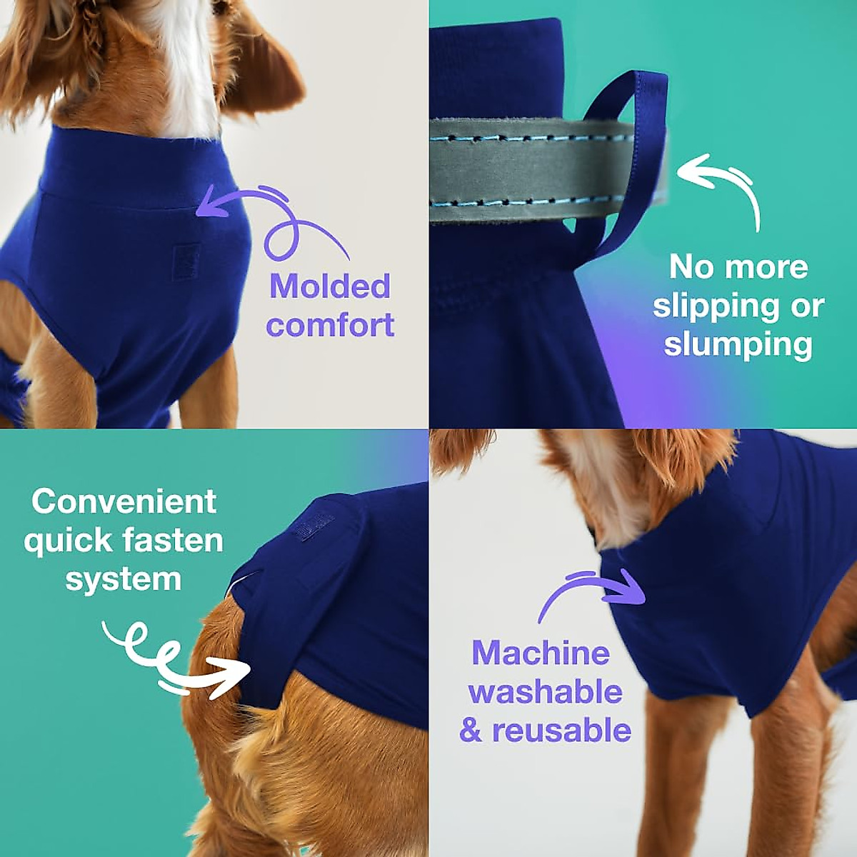 PupShield - Dog Surgery Recovery Suit for All Dog Sizes - Easy Use Anti Lick - Spay & Neuter Recovery Suit, Surgical Onesie for Dogs - Dog Cone Alternative (Blue, Large (Weight:65-95 LBS))