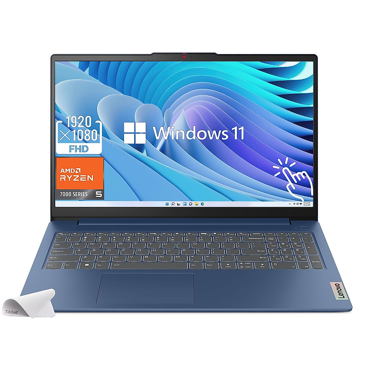 Lenovo IdeaPad Slim 3 Laptop, 15.6" FHD IPS Touch LED, AMD Ryzen 5 7530U (>i7-1165G7) Up to 4.5GHz, Wi-Fi6, Backlit KB, Fingerprint Reader, Win 11 Home, W/Mouse Pad (8GB RAM | 512GB PCIe SSD)