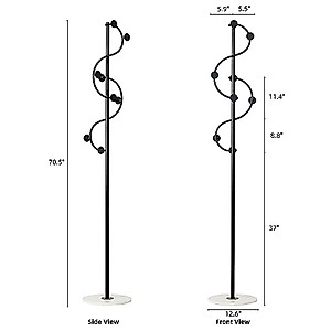 Coat Rack - Coat Racks Free Standing-Metal Standing Coat Rack with Slate Base, 8 Hooks,Perfect for Hanging Jackets, Bags, Umbrellas etc. an Ideal Coat Tree for Entryways, Living Rooms, and Bed Rooms