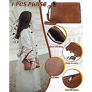 3 Pcs PU Leather Backpack Purse for Women Crossbody Purse Set Women's Crossbody Handbags Soft College Casual Shoulder Bag for Ladies Travel, Brown