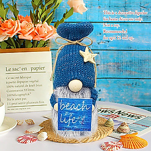 AMOH JERCY Ocean Theme Coastal Gnomes Plush with Starfish Beach Theme Sign Summer Gnomes Plushie Ornaments Tomte Elf Fall Thanksgiving Christmas Decorations Gifts Gnomes for Ages 12+