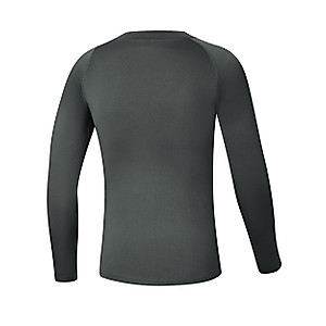 Willit Youth Boys' Compression Thermal Shirts Fleece Baselayer Long Sleeve Girls' Kids Football Soccer Undershirts Gray M