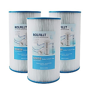 ROLFILLT PWK30 Replaces Hot Spring Spa Filters，Compatible Watkins 31489,Unicel C-6430, Filbur FC-3915, P/N0969601, 71825, 73178, 73250,30 sq.ft. 3 Pack