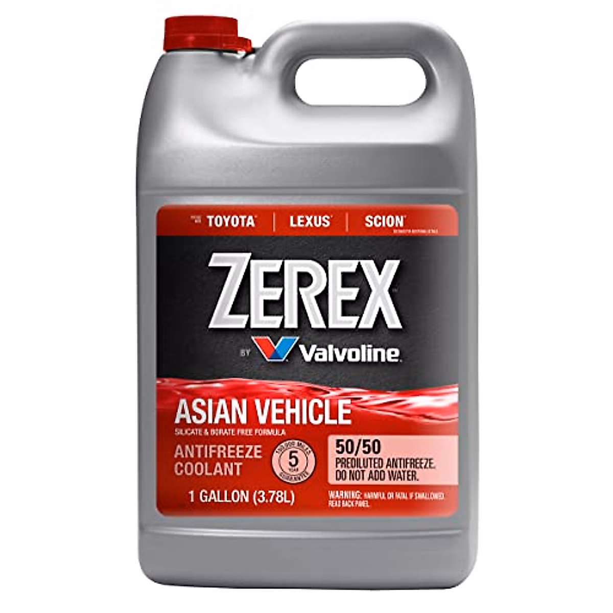 Zerex Asian Vehicle Red Silicate and Borate Free 50/50 Prediluted Ready-to-Use Antifreeze/Coolant 1 GA