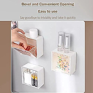 4 Pack Qtip Holder Canisters For Cotton Ball Cotton Swab, Floss Clear Wall Mounted Dispenser Bathroom Storage Organizer Vanity Bathroom Countertop Storage Container