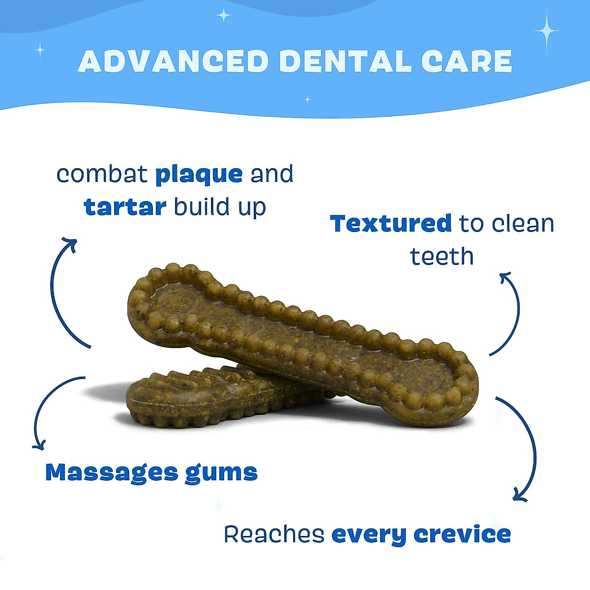 Bark Bright Durable Dental Chew Sticks for Dogs (15 Chews) Made for Tough Chewers - Small Breeds