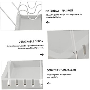 Alipis 2 Pcs Pan Storage Rack Cutting Board Holder Stand Dish Rack for Cabinet Tabletop Shelf Cabinet Shelves Pan Lid Organizer Pantry Rack Tabletop Pot Lid Holder Kitchen Pot Lid Holder