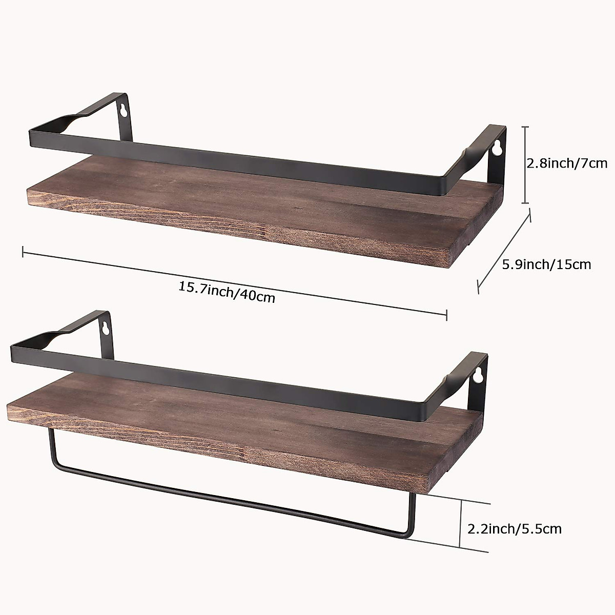 Awekris Shower Caddies Shower Racks Floating Shelves Storage Shelf Set of 2, Hanging Wall Shelves Decoration for Bathroom, Kitchen, Bedroom, Living Room