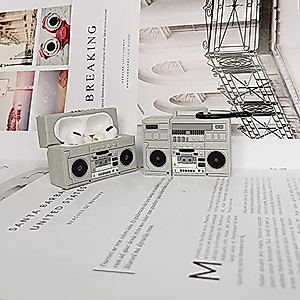 Compatible with Retro Radio AirPods Pro Case, Kids Teens Girls Boys Women Protective Silicone Skin for Radio AirPod Case Gramophone, Funny Kawaii Cartoon 3D Cute Cover for Radio AirPods Pro 2019