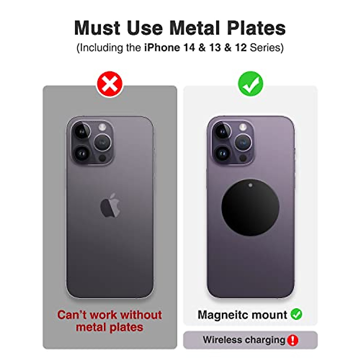 VANMASS Magnetic Car Phone Holder, [Super Strong Magets & Ultra Stable] Suction Cup Phone Holder Aluminium Alloy Structure, Handsfree Dashboard Window Car Mount Compatible with All Phones