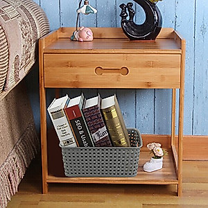 Eagrye 6-Pack 10.4-Inch x 7.6-Inch x 4.05-Inch Plastic Storage Basket, Woven Basket Bin