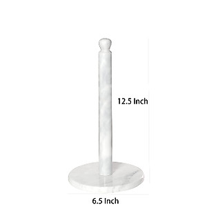 Homicoker Natural Marble Paper Towel Holder Polished, Natural Marble Upright Paper Holder Kitchen Towel Dispenser, Cloudy Grey Color