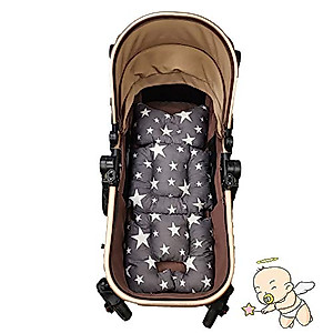Stroller Liner Insert Car Seat Liner Cover, Infant Reversible Cotton Newborn Cushion pad Universal for Baby Carrier pram, Thick Padding, Non Slip, by DODO NICI Grey Star