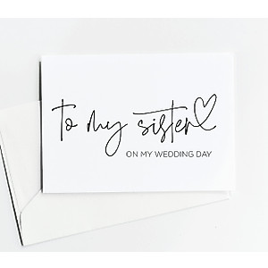 To My Sister on My Wedding Day Card, Bridesmaid Gifts, Thank You Cards for Bridal Party, From Bride Groom