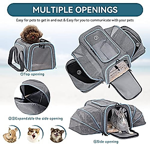 Petsfit Expandable Cat Carriers Small Dog Carrier, Airline Approved Soft-Sided Portable Washable Pet Travel Carrier with Two Extension for Kittens,Puppies,Rabbits