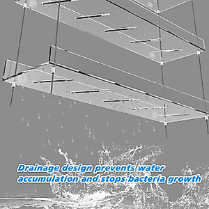 laapee Over the Door Shower Caddy, Hanging Shower Organizer Shelves for Bathroom Door, 3-Tier Acrylic Shower Rack, Rustproof & Waterproof Storage Shelf with 5 Hooks