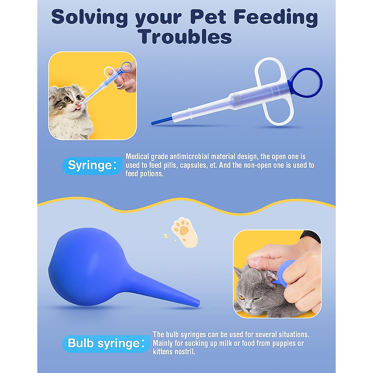 Huimpet 52Pcs Puppy Whelping Kit, Newborn Pets Whelping Supplies with 4 Puppy Feeding Tube,15 Puppy Whelping Collars, 15 Cord Clamps, 2 Gloves, Digital Thermometer, Stethoscope and More