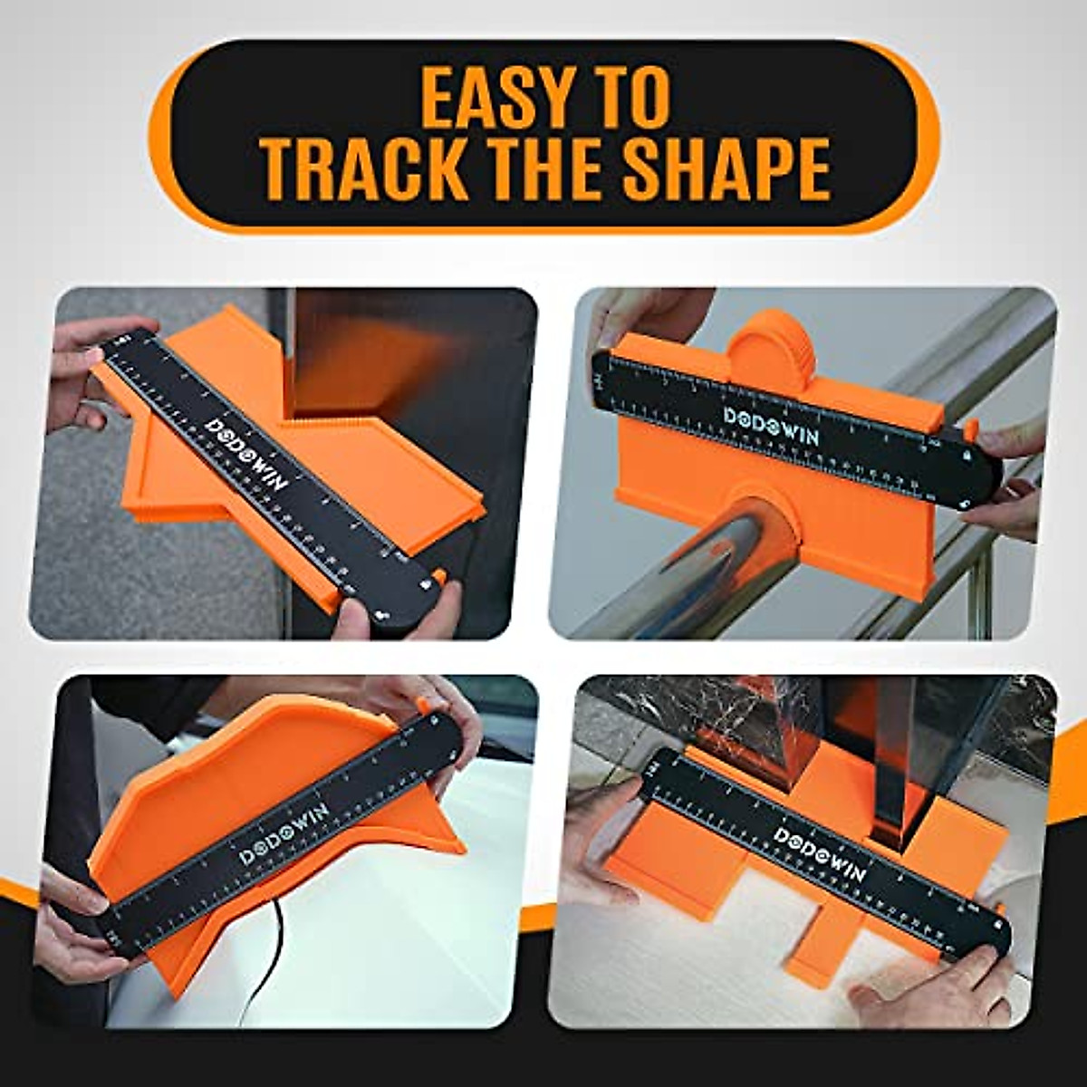 dodowin Contour Gauge Profile Tools, Gifts for Men Husband Dad Him, Outline Shape Duplicator Woodworking Tools for Flooring Tile Laying Carpet, Anniversary Birthday ldea, Home Gadget (10 Inch+5 Inch)