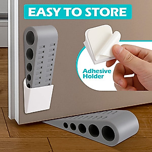 12 Pack Rubber Door Stop with Holder Door Stoppers for Bottom of Door Anti Slip Door Wedge Doorstop for All Floor Types
