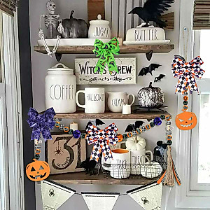 wency Ribbon Wired 2.5 Inch, 6 Rolls 30 Yards wency Ribbon,Pumpkin/Ghost/Spider Web/Stripe/Hat/Plaid wency Ribbon for Wreaths Bows Gift Wrapping Party Decor DIY Fall Rustic Crafts