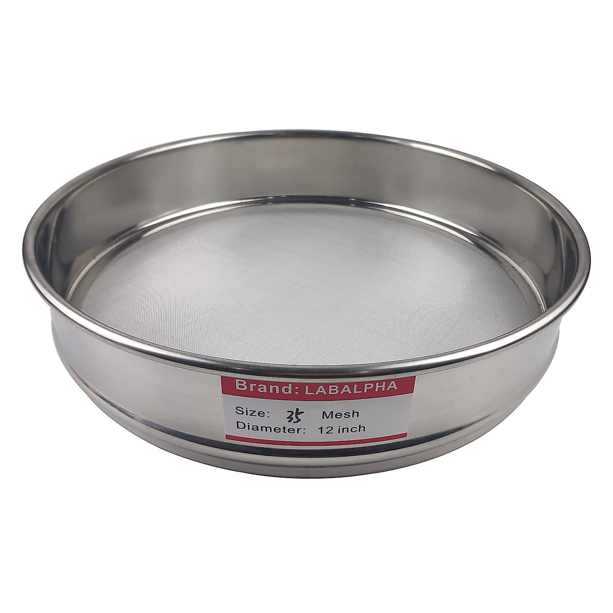 LABALPHA 35 Mesh Lab Sieves, 35 Mesh Test Sieve, 12'' Diameter, 304 Stainless Steel Wire Cloth (0.5mm)