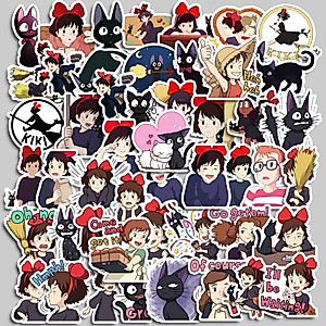 50Pcs Delivery Service of Kiki Japanese Anime Stickers for Water Bottles,Toys Teens Girls Adults Gifts,Vinyl Waterproof Stickers for Laptop,Phone,Notebook,Skateboard Decal Sticker Pegatinas Juguete