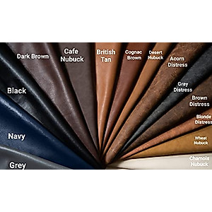 NAT Leathers | Brown Distressed 2 Tone Oily Faux Vegan Leather PU {Peta Approved Vegan} | 1 Yard 36 inch x 54 inch Cut by Yard Pleather 0.9 mm Upholstery | Brown Crazy Horse Distress 36"X54"