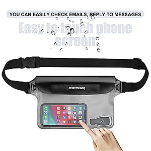 ECHTPower 2 Pack Waterproof Pouches Bag, Screen Touch Sensitive Waterproof Bag Dry Bags with Adjustable Waist Strap for Beach Bulk Swimming Kayaking Floating Boating Fishing Hiking Pool Water Park