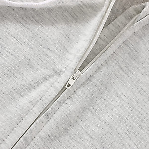 VISGOGO Baby Girls Boys Romper Contrast Color Long Sleeve Hooded Jumpsuit Zipper Autumn Outfit 0-24 Months (Dark Gray, 6-12 Months)