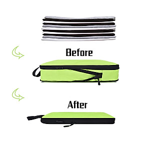 YZAOLL Compression Packing Cubes Bags Set for Kids Travel Luggage Packing Organizers Accessories Gift 3pcs Set Green