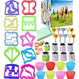 Sandwich Cutter Shapes for Kids - Vegetable Fruit Bread Cheese Cookie Cutter Molds for Boys and Girls Lunch Lunchbox and Bento Box
